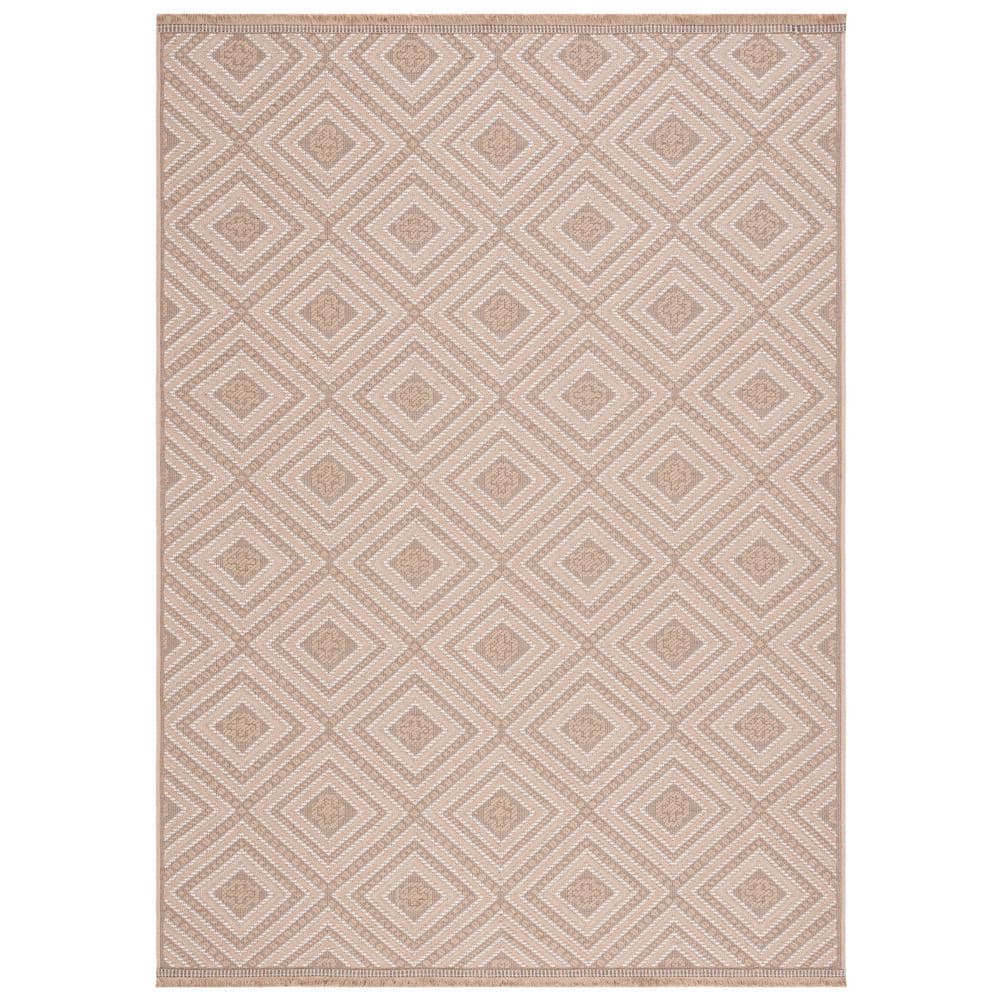 SAFAVIEH Aspect Natural/Ivory 4 ft. x 6 ft. Concentric Diamond Area Rug ...