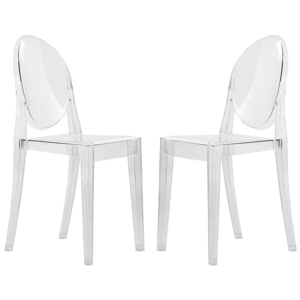 Leisuremod Marion Clear Color Acrylic Side Chair Set of 2 GV19CL2 - The ...