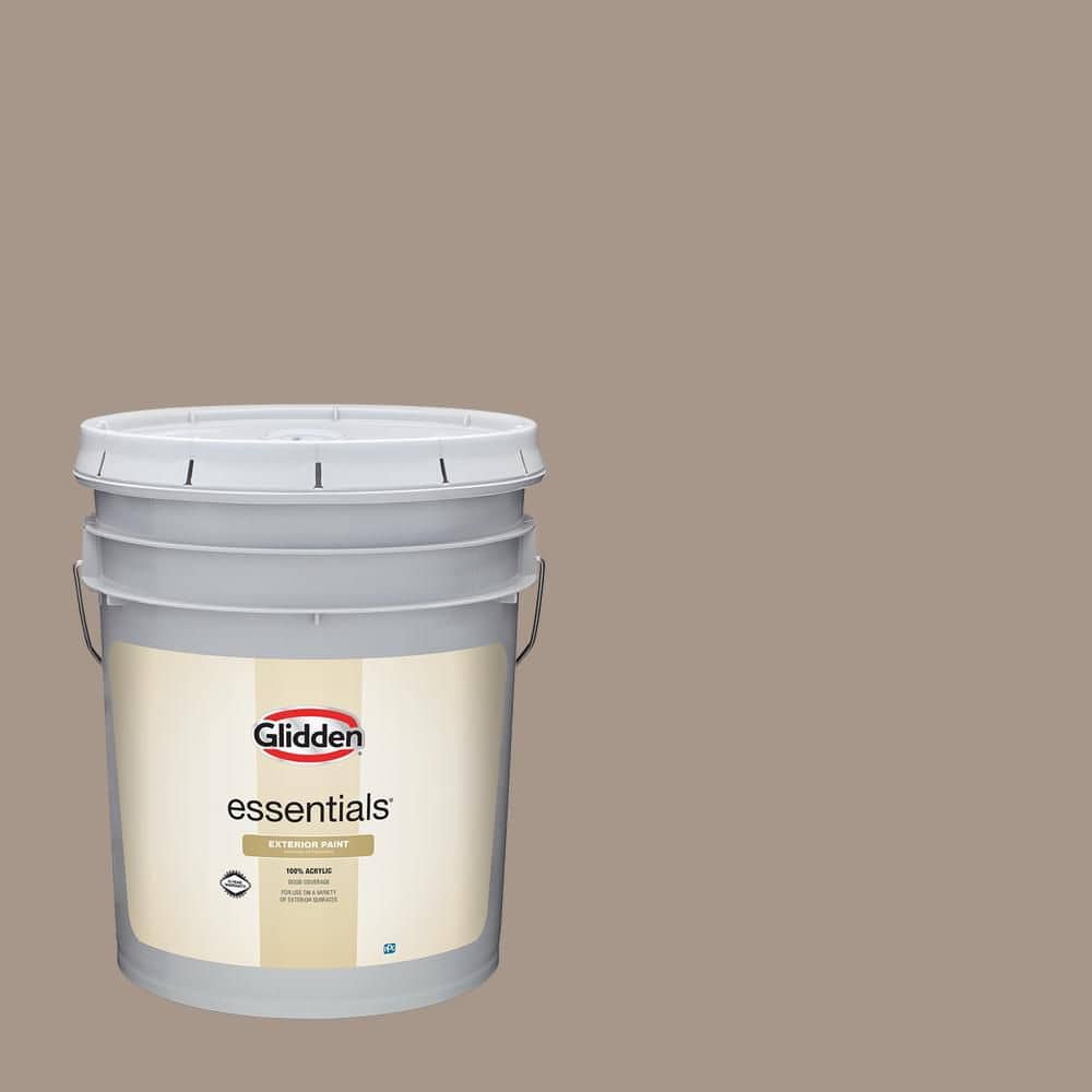 Glidden Essentials 5-gal. PPG1020-5 Earl Gray Flat Exterior Paint ...