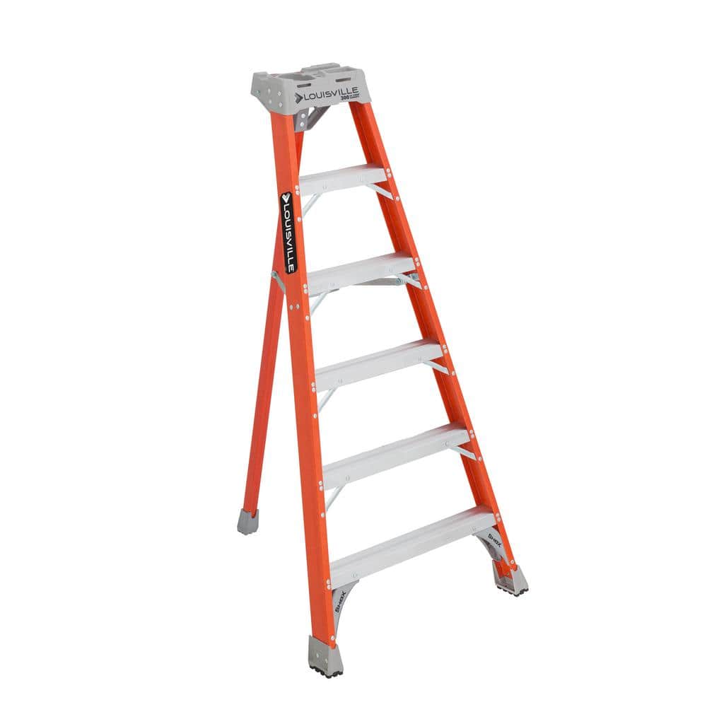 Louisville Ladder 6 ft. Fiberglass Tripod Step Ladder (10 in. Reach ...