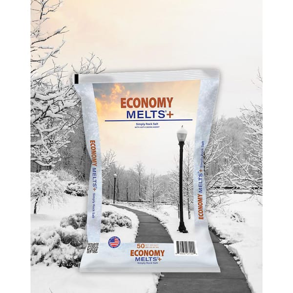 ECONOMY MELTS+ Simply Rock Salt 50 lbs. Screened and Dried Formulated ...