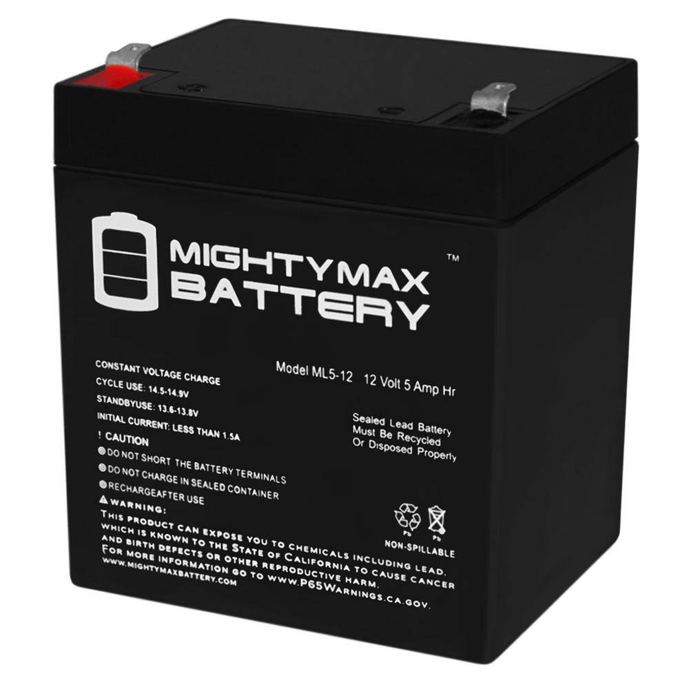 MIGHTY MAX BATTERY 12 Volt 5 Ah Sealed Lead Acid SLA Battery Includes