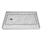 Transolid Pre-Tiled 60 in. L x 36 in. W Alcove Shower Pan Base with ...