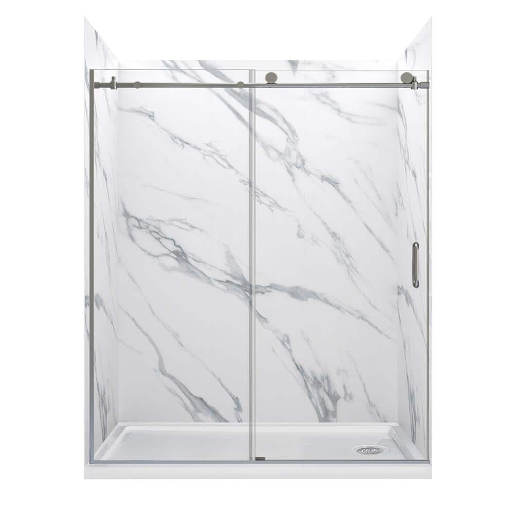 CRAFT + MAIN JETCOAT 60 in. L x 30 in. W x 78 in. H Right Drain Alcove ...