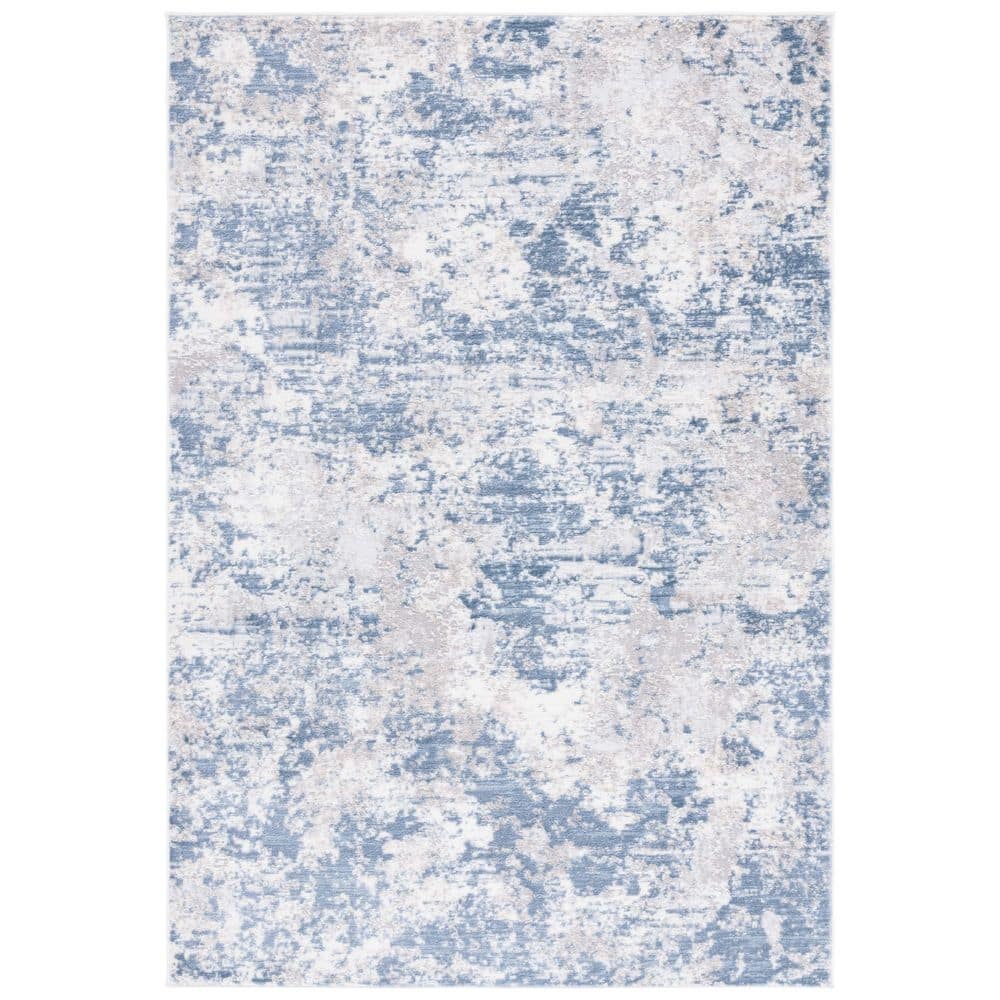 SAFAVIEH Amelia 8 ft. x 10 ft. Dark Blue/Gray Distressed Abstract Area ...