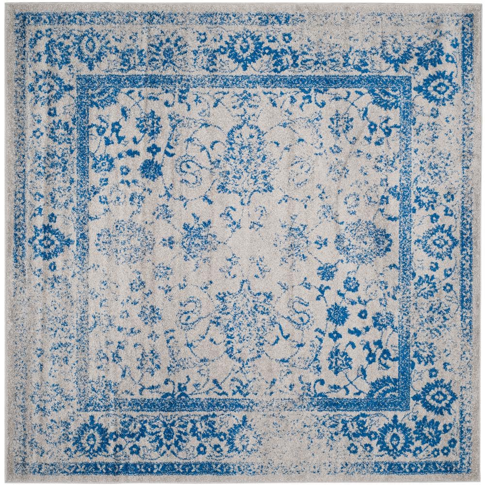 SAFAVIEH Adirondack Grey/Blue 8 ft. x 8 ft. Square Border Area Rug ...