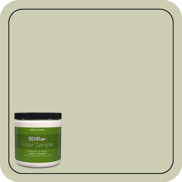 BEHR PREMIUM PLUS 8 oz. #BIC-13 Chilled Cucumber Semi-Gloss Interior ...