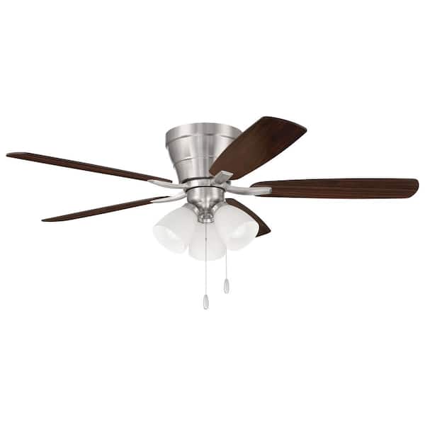 CRAFTMADE Wheeler 3-Light 52 in. Indoor Brushed Polished Nickel Finish ...