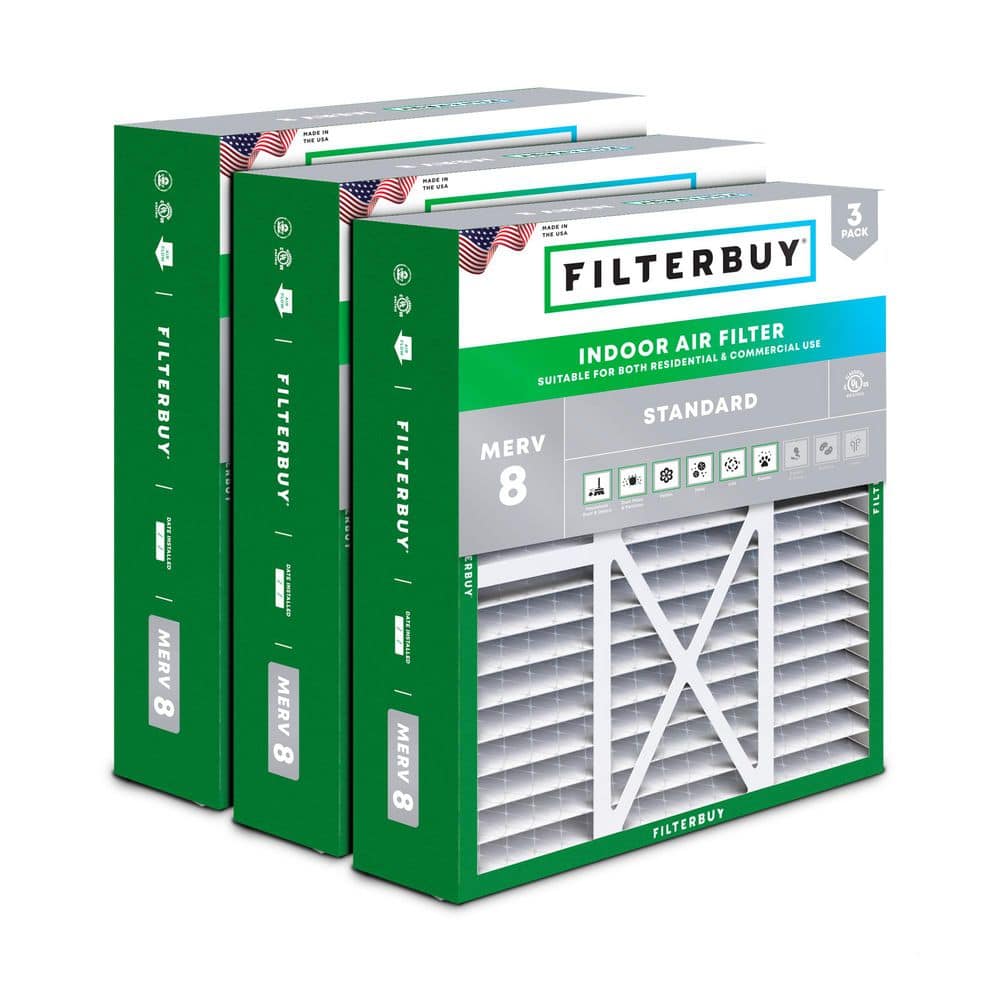 Filterbuy 22 in. x 24 in. x 5 in. MERV 8 (FPR 5) Dust Defense Pleated ...