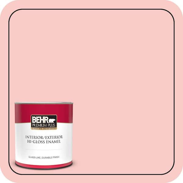 BEHR PREMIUM PLUS 1 qt. #160C-2 Flush Pink Hi-Gloss Enamel Interior ...