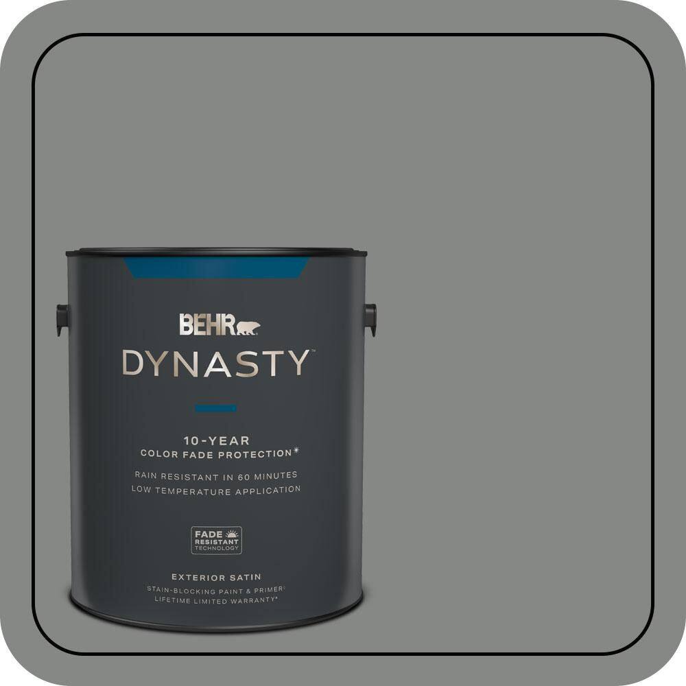 BEHR DYNASTY 1 gal. #PPU25-17 Euro Gray Satin Enamel Exterior Stain ...
