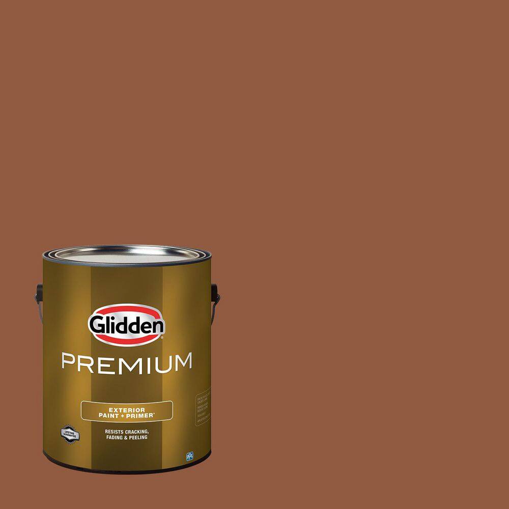 Glidden Premium 1 gal. PPG1068-7 Spiced Cider Satin Exterior Latex ...