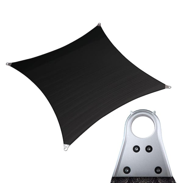 ROYAL SHADE 24 ft. x 24 ft. Super Ring Square Shade Sail - Black RS ...