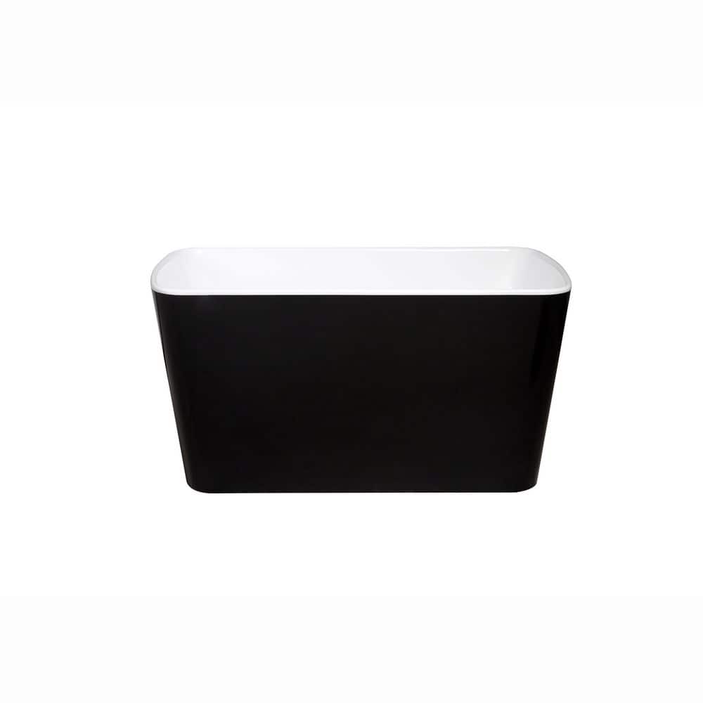 LIVACA 49.02 in. x 27.95 in. Japanese Soaking Acrylic Freestanding ...