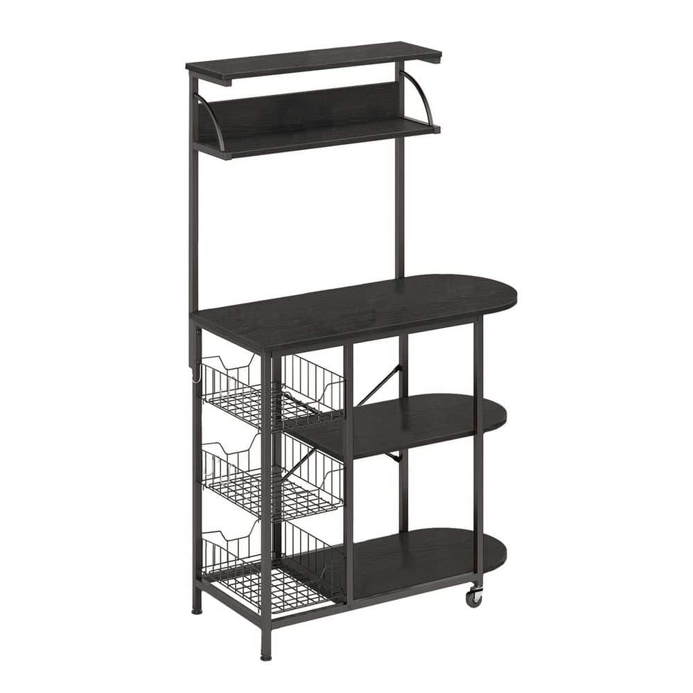 Bestier Black Multipurpose 4 Tier Kitchen Storage Baker's Rack & Coffee ...