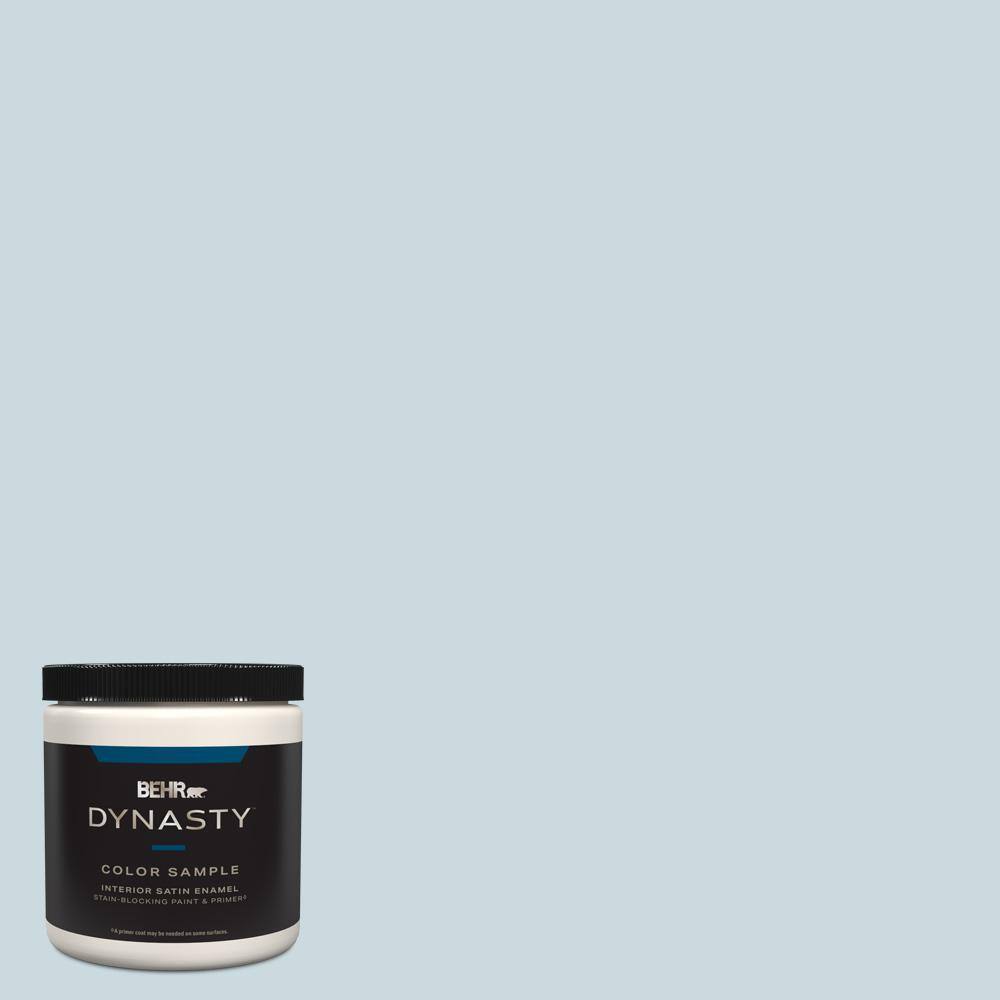 BEHR DYNASTY 8 oz. #MQ3-53 Sky Light View One-Coat Hide Satin Enamel ...