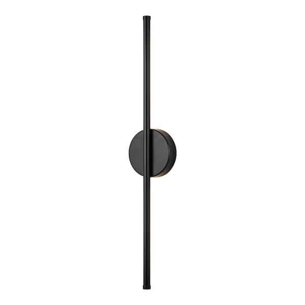 RRTYO Byers 23.6 in. 1-Light Black Linear Dimmable Wall Sconce 3000K ...