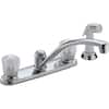 Delta Classic 2-Handle Standard Kitchen Faucet with Side Sprayer and ...