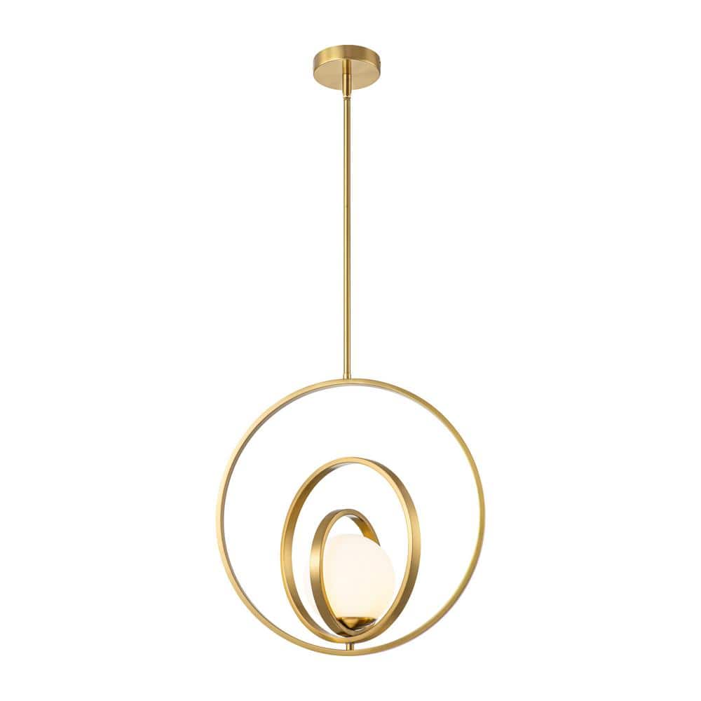 RRTYO Boley 1-Light Plated Gold Globe Orb Bubble Pendant Light with ...