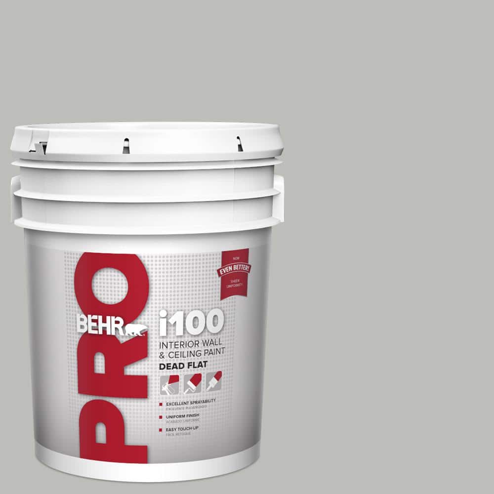BEHR PRO 5 gal. #PPU24-17 Hailstorm Gray Dead Flat Interior Paint ...