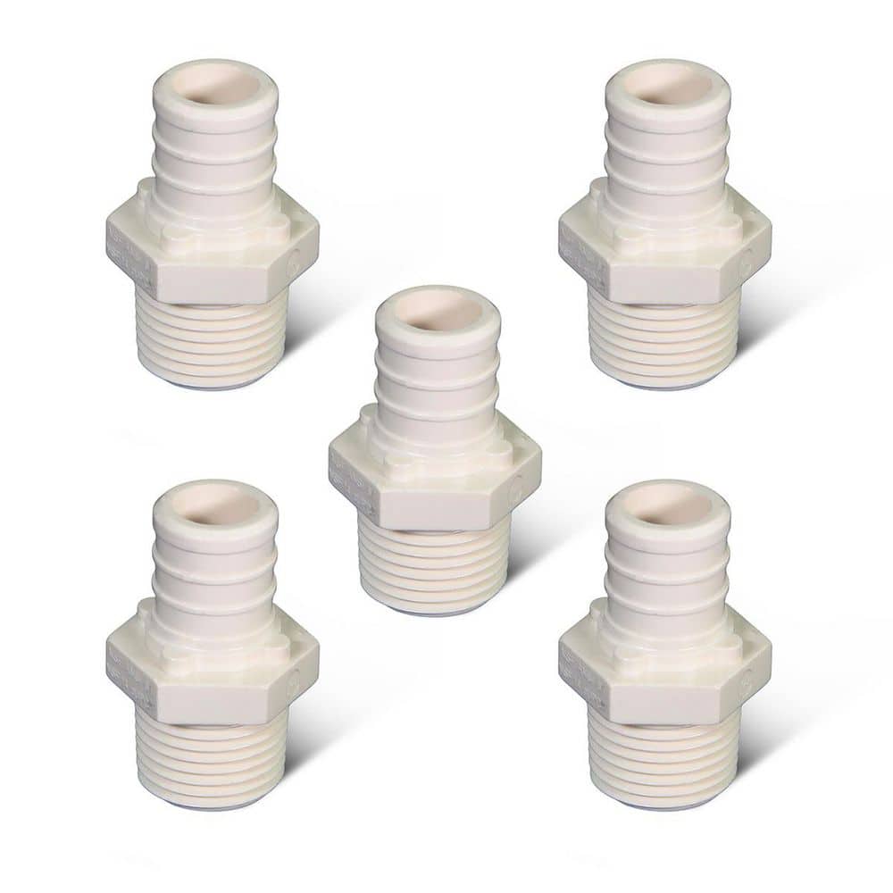 PLUMBFLEX 3/4 in. x 1/2 in. Plastic PEX Poly Alloy Adapter PEX x MPT ...