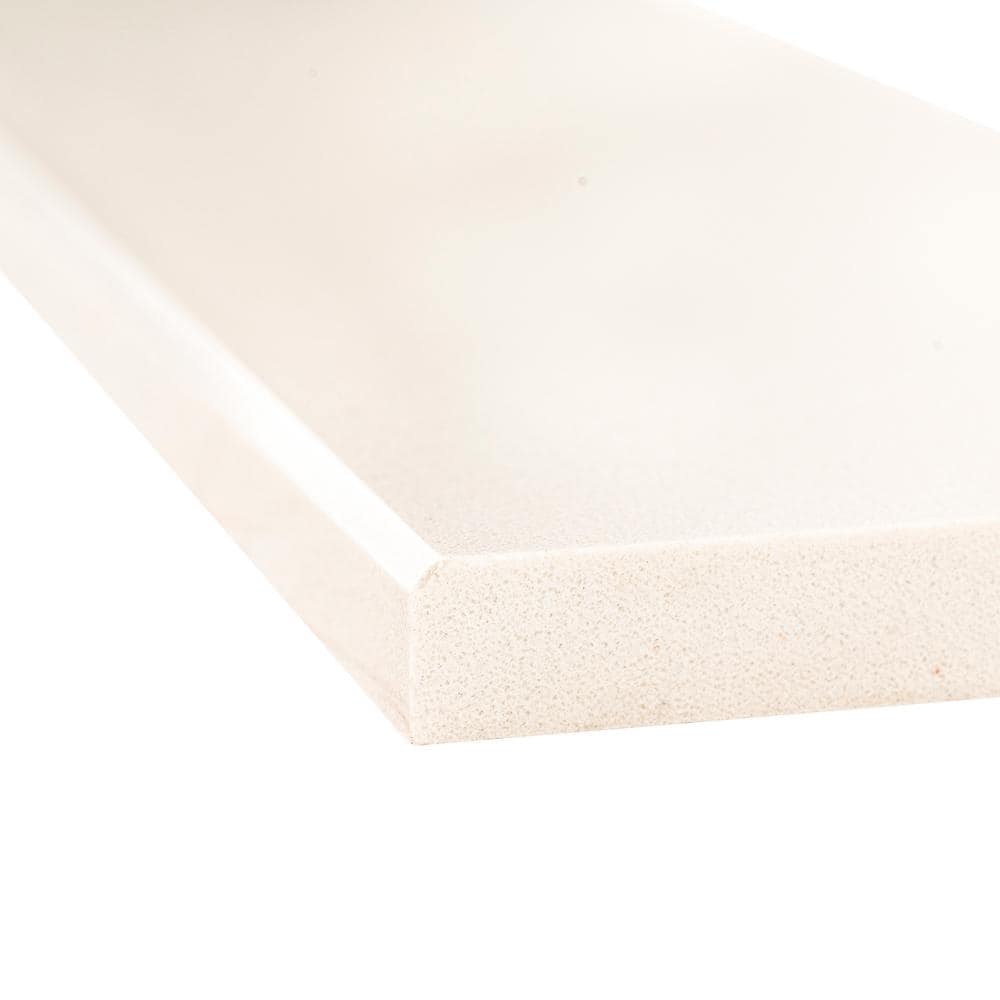 MSI White Double Beveled 6 in. x 72 in. Polished Engineered Marble ...