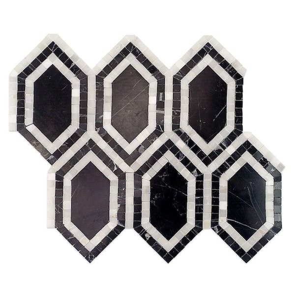 Ivy Hill Tile Infinite Nero Marquina 5 in. x 0.39 in. Polished Marble ...