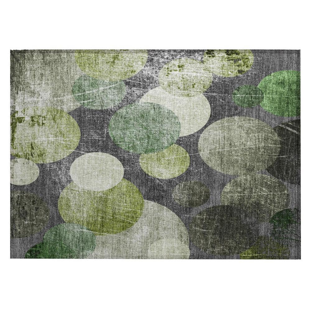 HomeRoots Green and Gray 2 ft. x 3 ft. Woven Abstract Rectangle Indoor ...