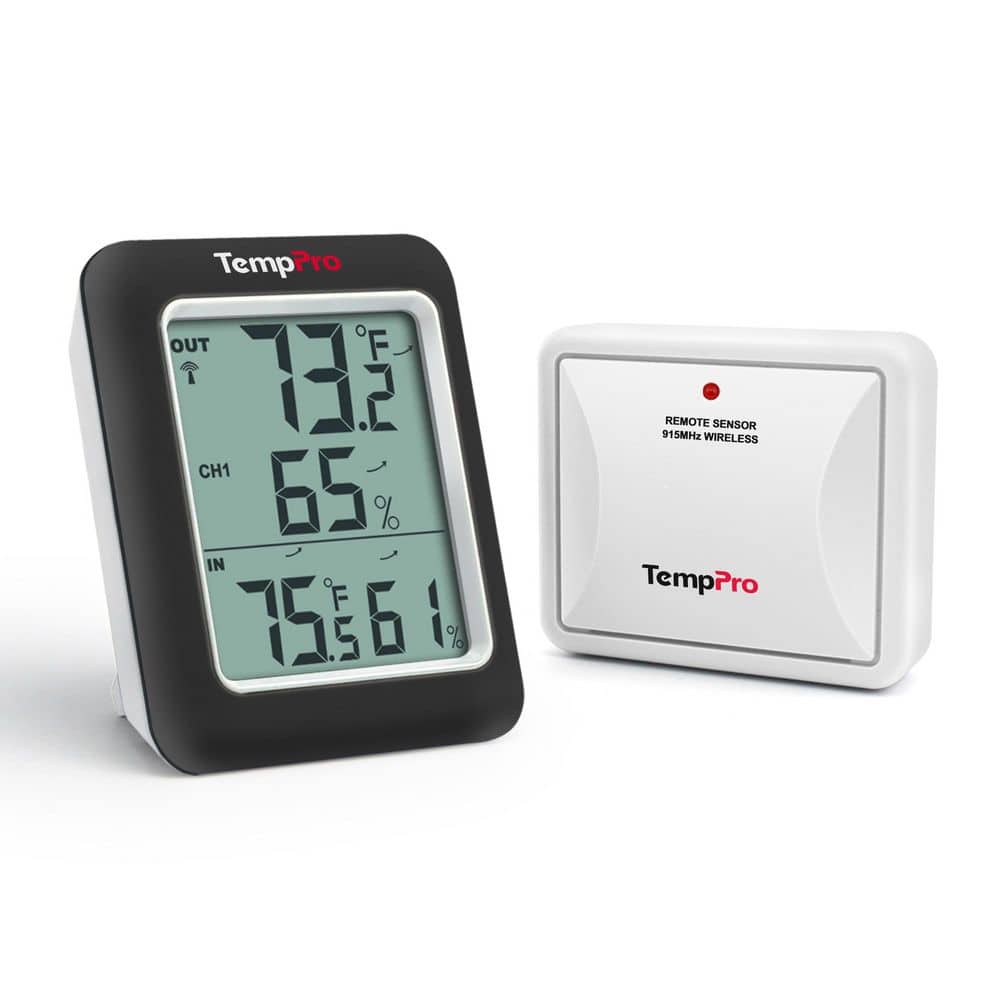 TempPro Digital Hygrometer Indoor Outdoor Thermometer Wireless ...