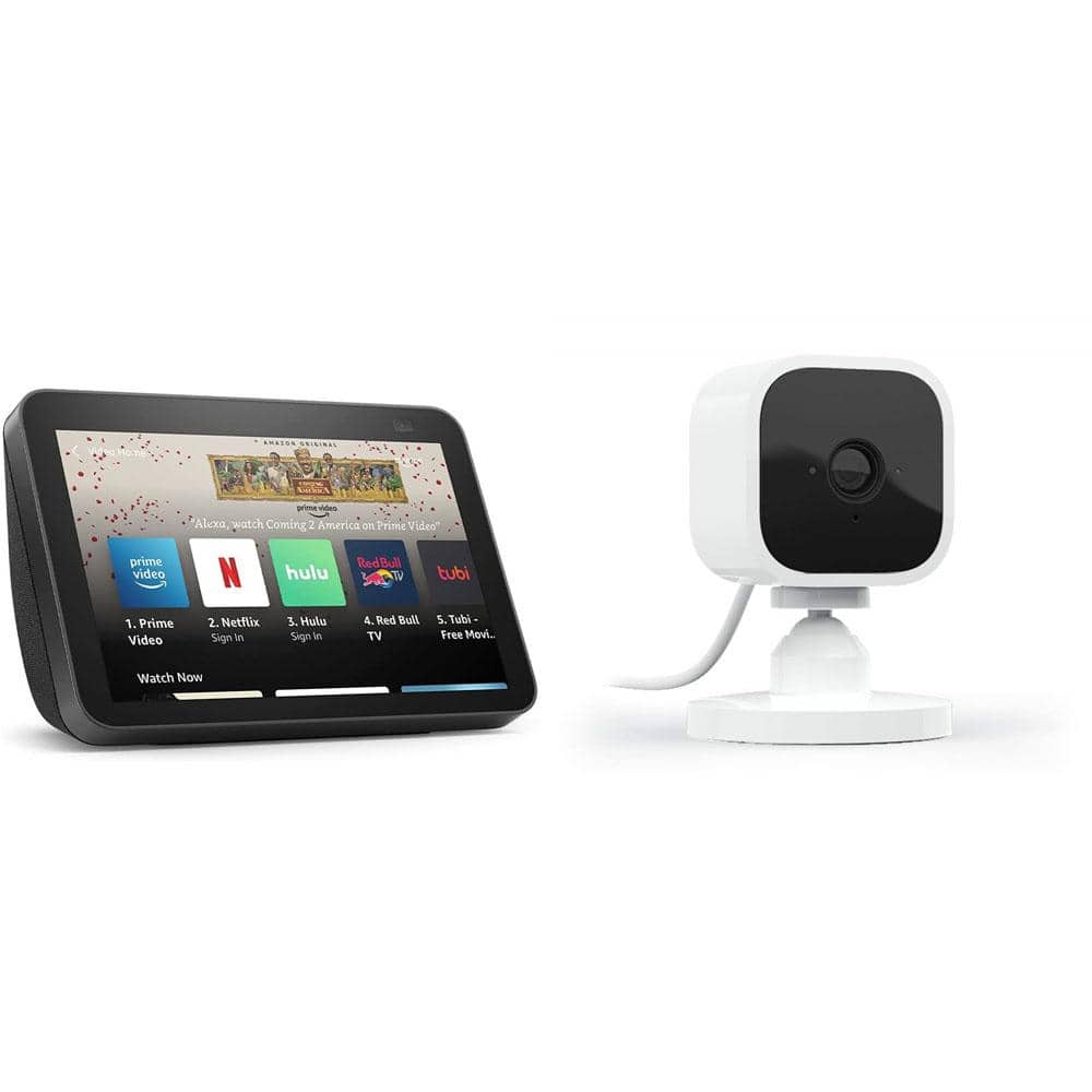 Amazon Echo Show 8 (2nd Gen) in Black plus Blink Mini SHOW8B2MINI-DIY ...