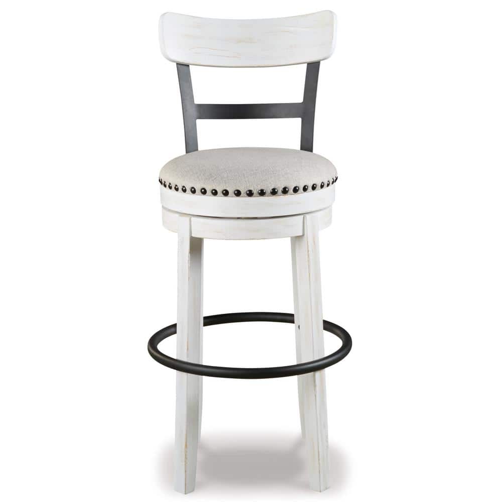 Signature DESIGN BY ASHLEY Valebeck 30 in. White/Black Low Back Wood ...