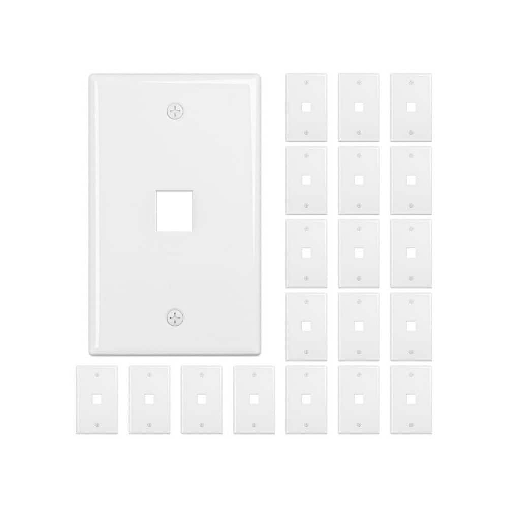 Micro Connectors, Inc (20-Pack) 1-Gang White Single Outlet Plastic Wall ...