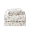 Laura Ashley Audrey 4-Piece Pink Floral Flannel Queen Sheet Set 201592 ...
