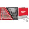 Milwaukee Combination SAE and Metric Wrench Set with 3/8 in. Drive SAE/Metric Ratchet and Socket ...