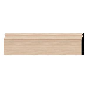 HOUSE OF FARA 3/8 in. x 2-3/4 in. x 8 ft. Oak Wood Colonial Baseboard ...