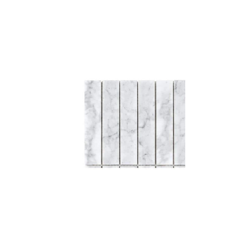 Jeffrey Court Take Home Tile Sample - Ionic Pillar White 4 in. x 4 in ...