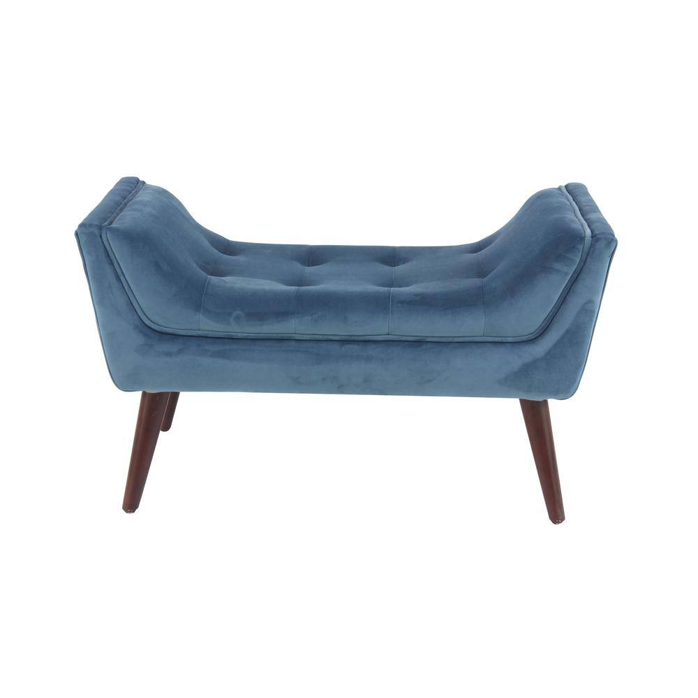 Litton Lane Blue Modern Bench 20 in. x 33 in. x 20 in. 38395 - The Home ...