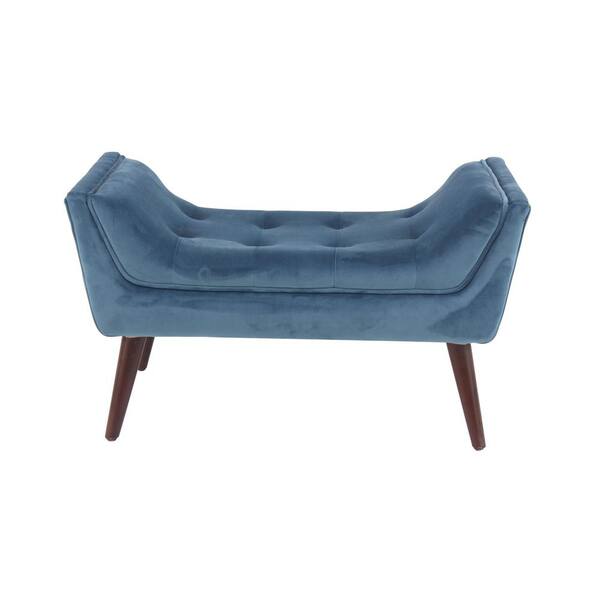 Litton Lane Blue Modern Bench 20 in. x 33 in. x 20 in. 38395