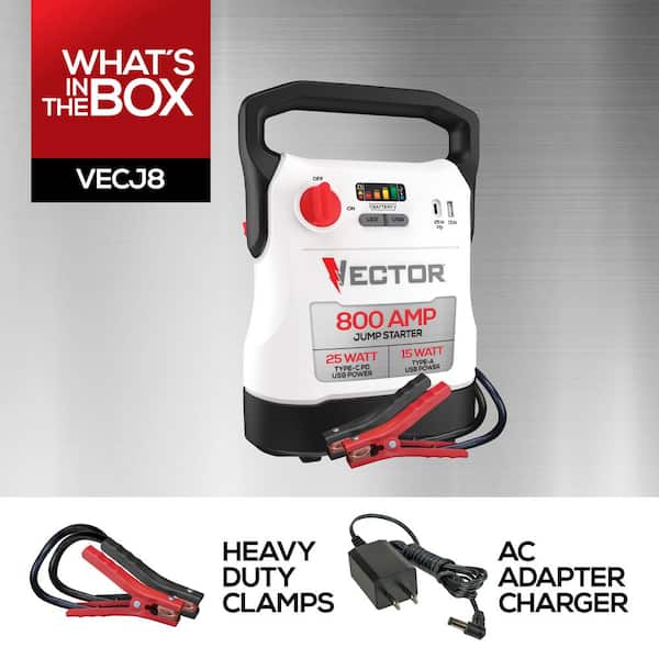 VECTOR 800 Amp Jump Starter with USB Power VECJ8 - The Home Depot