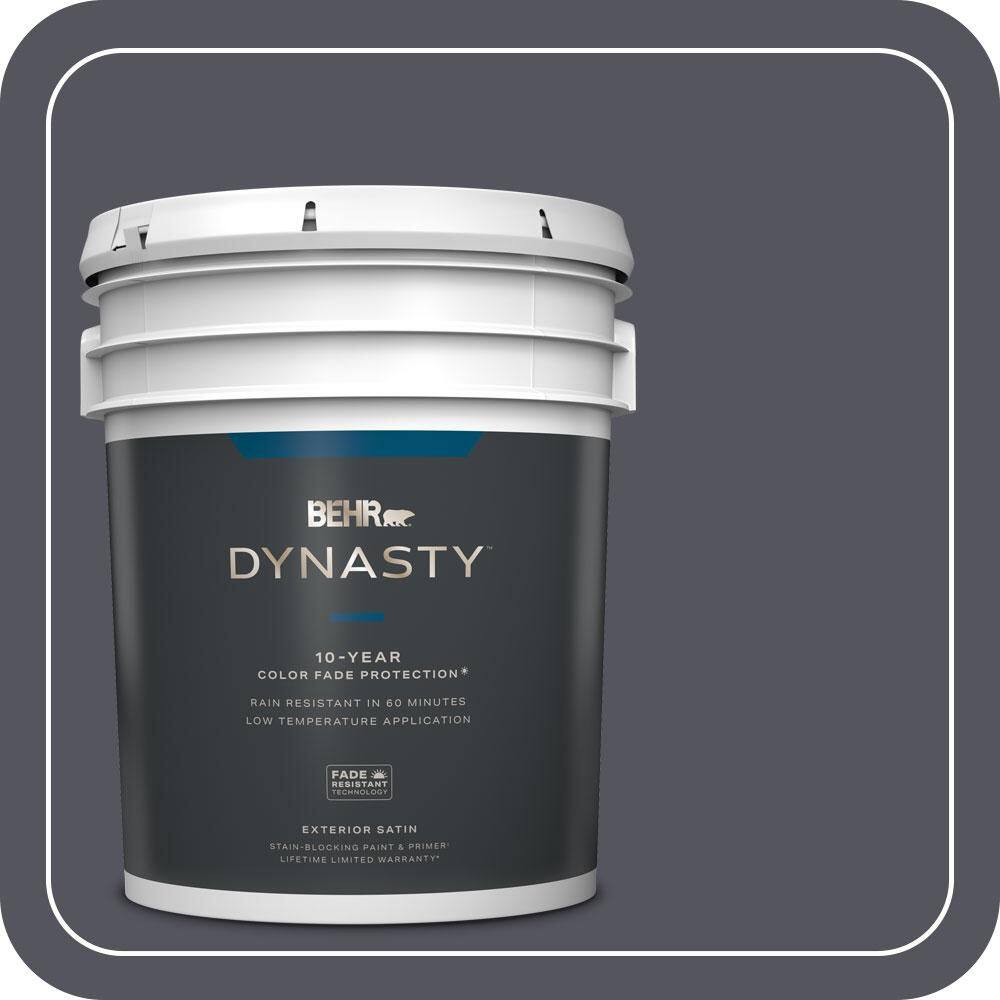 BEHR DYNASTY 5 gal. #N540-7 Coal Mine Satin Enamel Exterior Stain ...