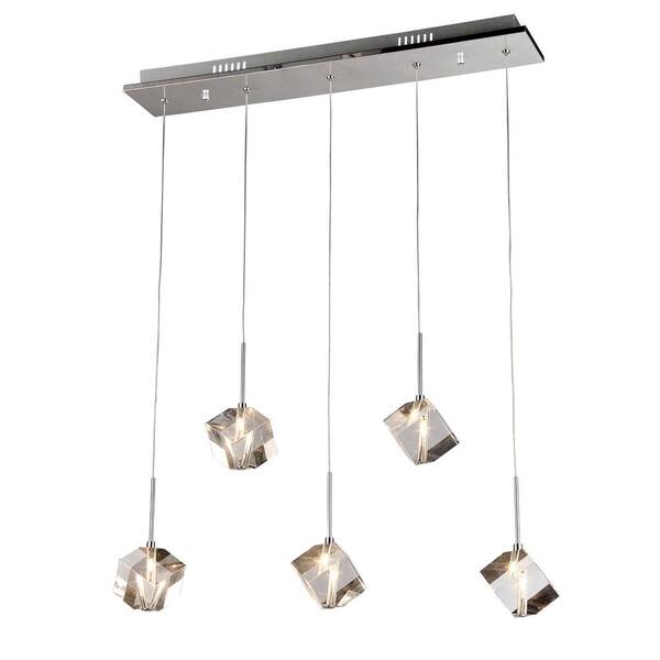 Warehouse of Tiffany 27 in. 5-Light Chrome Chandelier Firefly Crystal ...