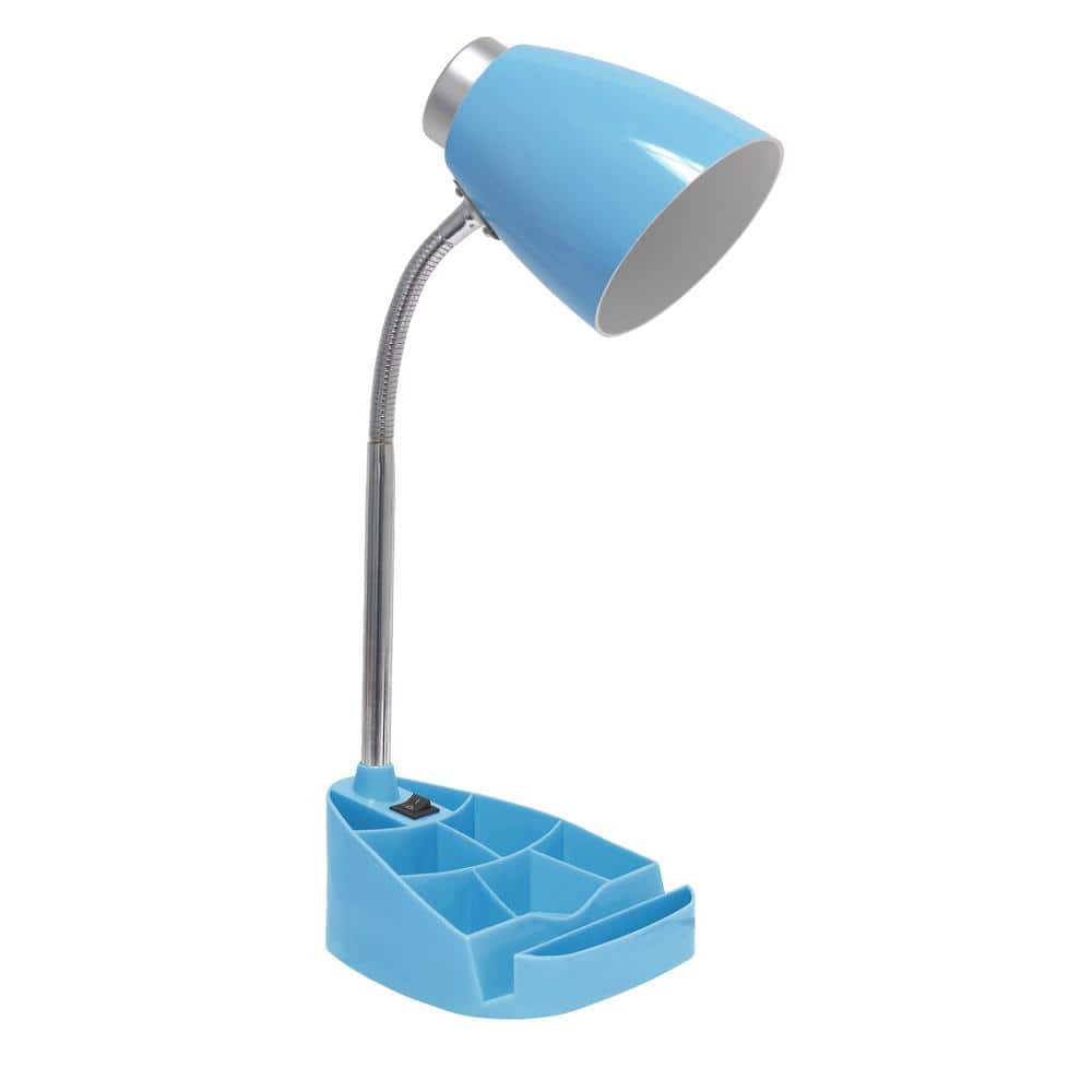 Creekwood home 18.5 in. Blue Modern Organizer Desk Lamp with Flexible ...