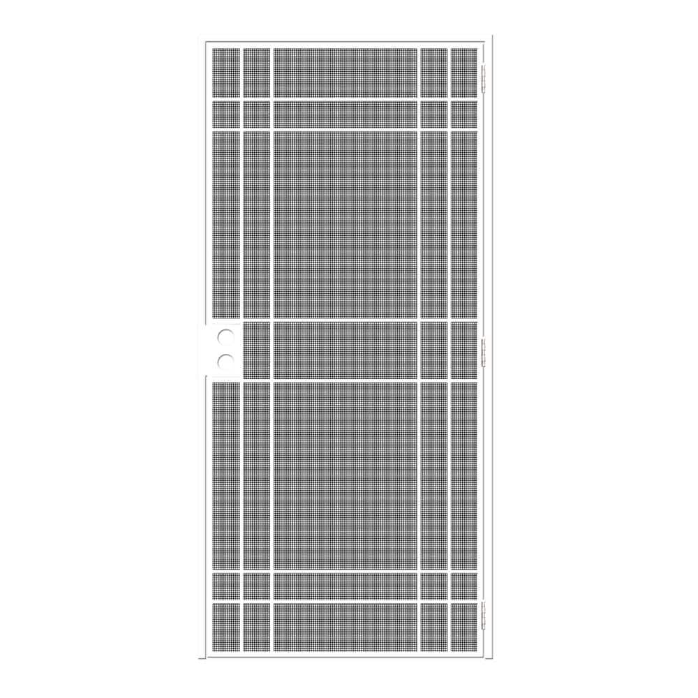 Unique Home Designs Muralla 36 in. x 80 in. Universal/Reversible White ...