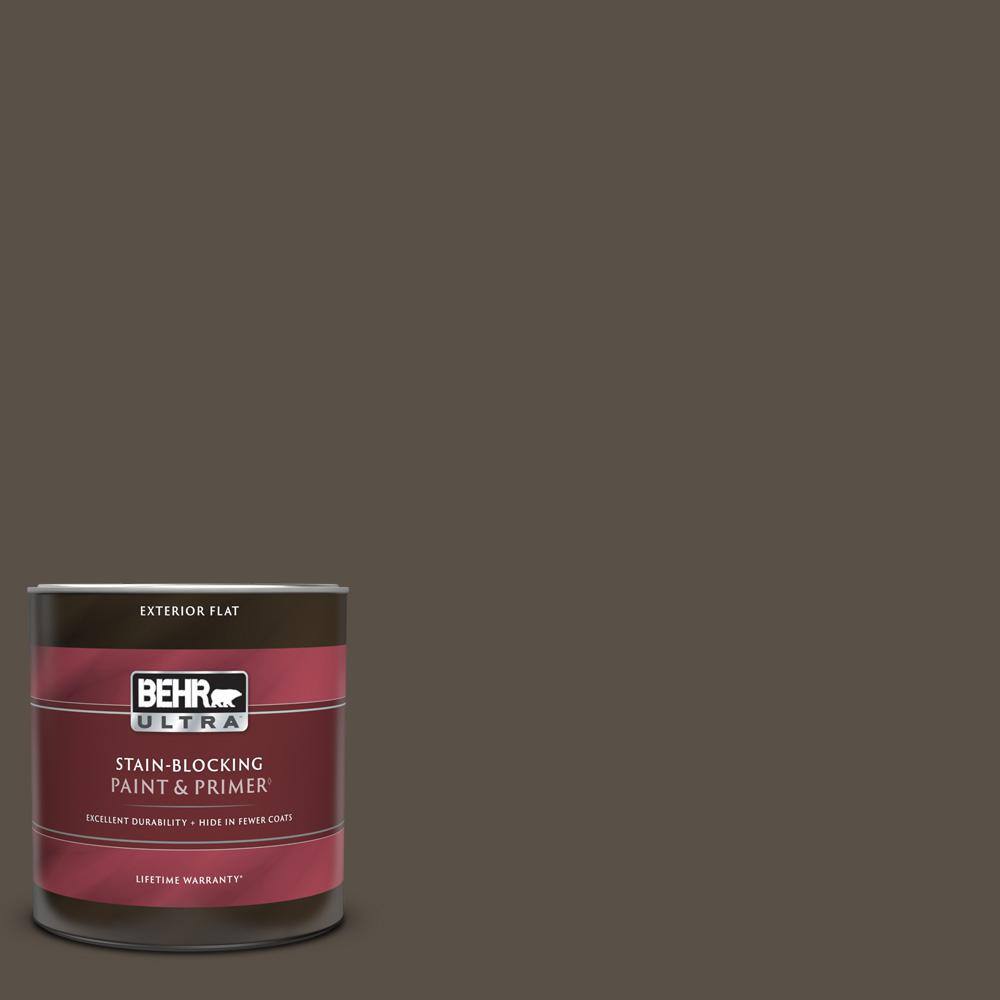 BEHR ULTRA 1 qt. #N360-7 Potting Soil Flat Exterior Paint & Primer ...