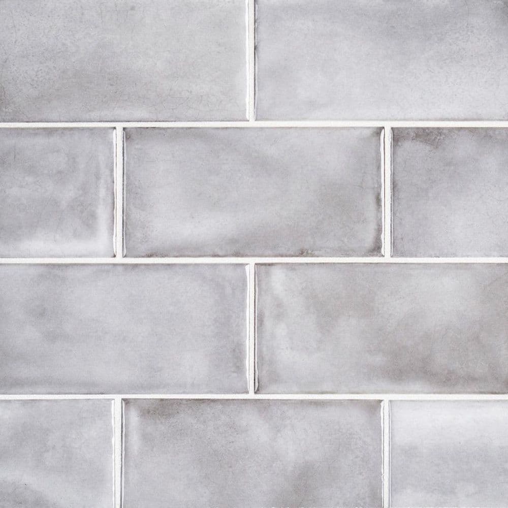 Jeffrey Court Gris Rustico 3 in. x 6 in. Glossy Textured Ceramic Wall ...
