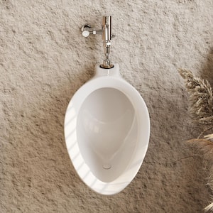 0.125 GPF White Urinal with Top Spud and Chrome Flush Valve - The Home ...
