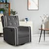 MAYKOOSH Gray Microfiber Recliner Swivel Glider Rocker Recliner 24854 ...