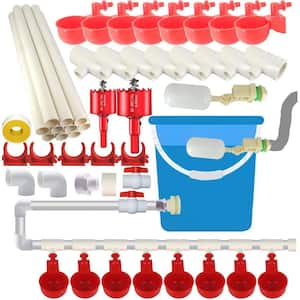 N/A Automatic Chicken Waterer System with Nipple Cups and PVC Tee ...
