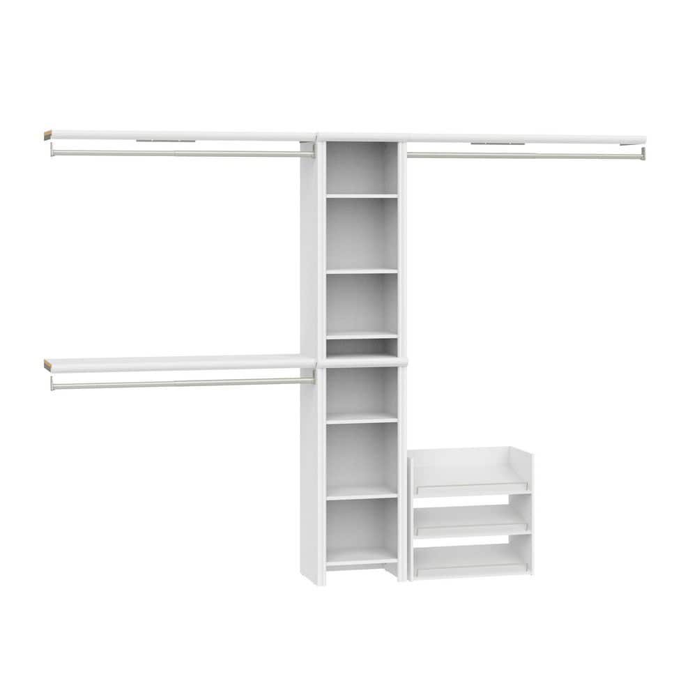ClosetMaid Impressions 48.97-112.97 in. W White Adjustable 14-Shelf ...