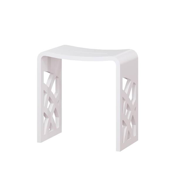 CASAINC 16.5 in W Freestanding Hollow Shower Seat, Solid Surface Stool ...